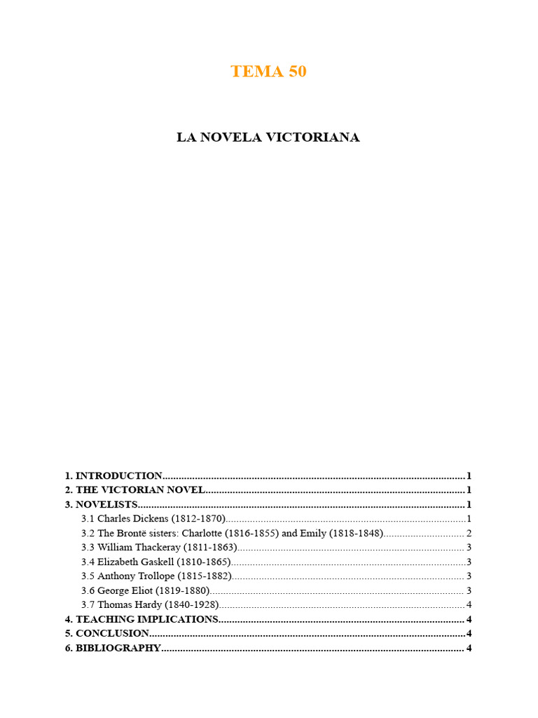 TEMA 50 | PDF | Victorian Literature | George Eliot