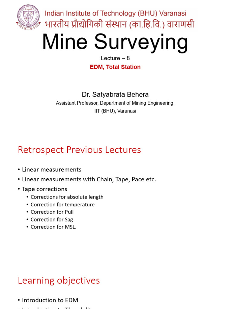 Mine_Surveying_Lecture-8-2024-2025 | PDF | Frequency | Waves