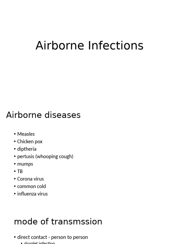 Airborne Infections 1 | PDF | Tuberculosis | Cough