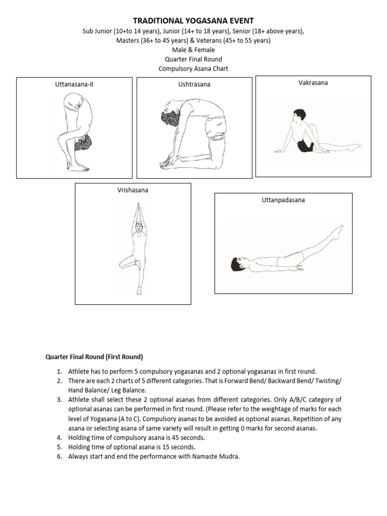 Yogasana Competition Syllabus | PDF | Asana | Hatha Yoga
