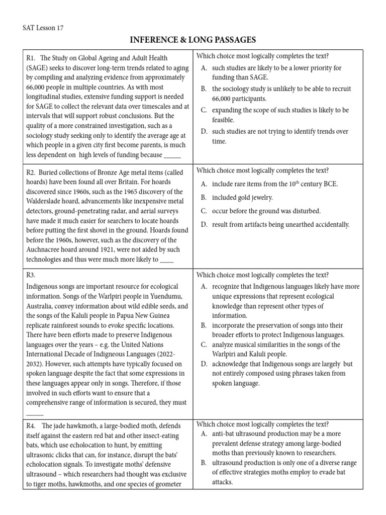 Lesson 17_inference 2 and long passages | PDF | English Language | Coins