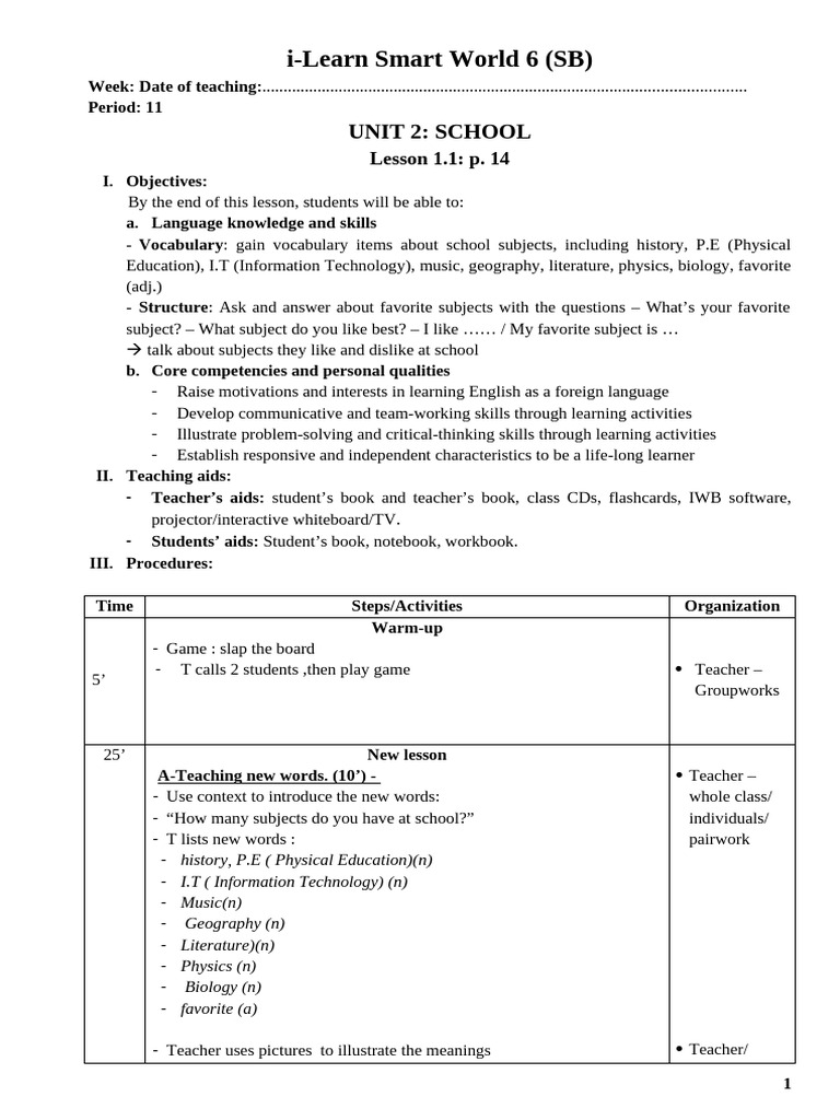 GA TA6 UNIT 2 | PDF | Vocabulary | Consonant