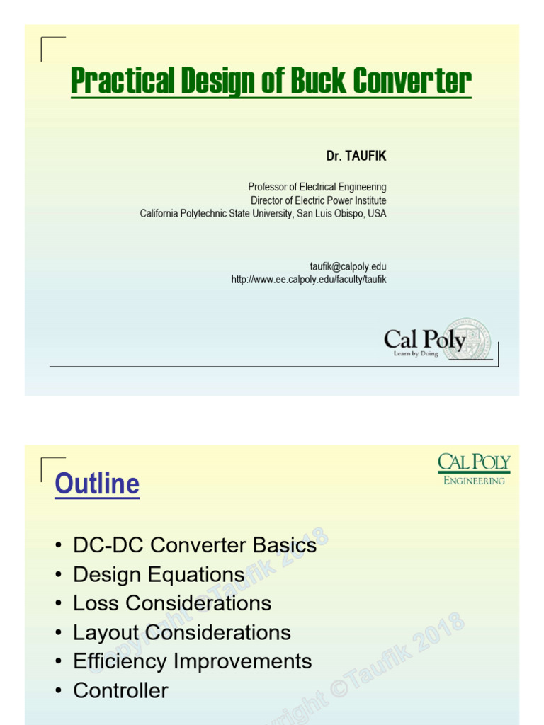 Buck Converter Design Essentials | PDF | Capacitor | Electronic Engineering