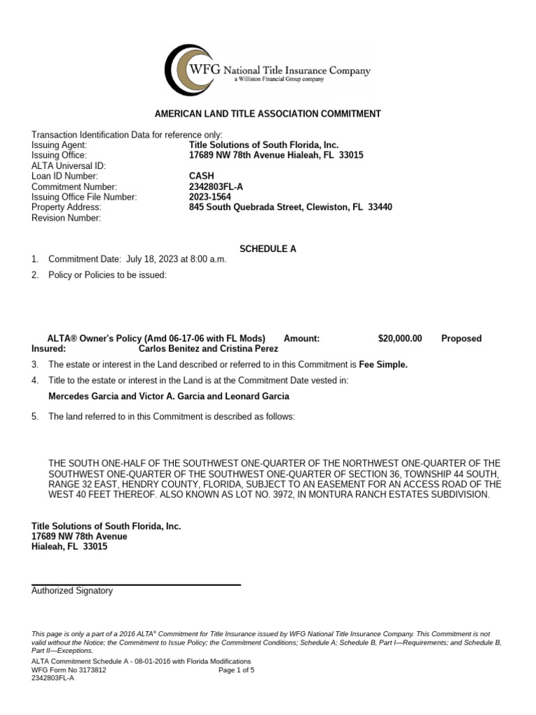 TSR - Agency Florida (AP) | PDF | Title Insurance | Deed