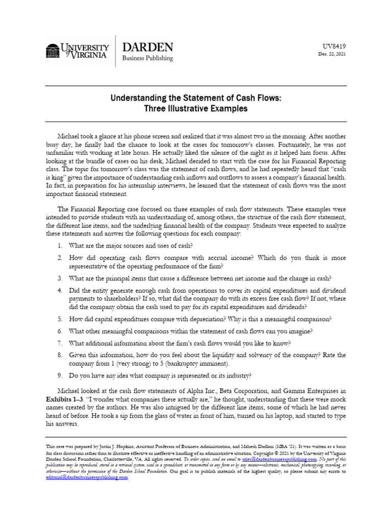 Case Study Cash Flow 12 13 05122024 112145pm | PDF | Expense | Equity ...