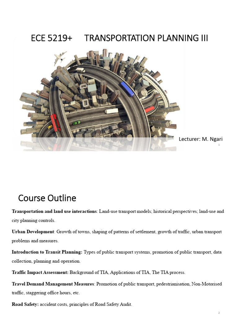 ECE5219+ Transportation Planning 2 Lecture 1 | PDF | Urban Sprawl ...