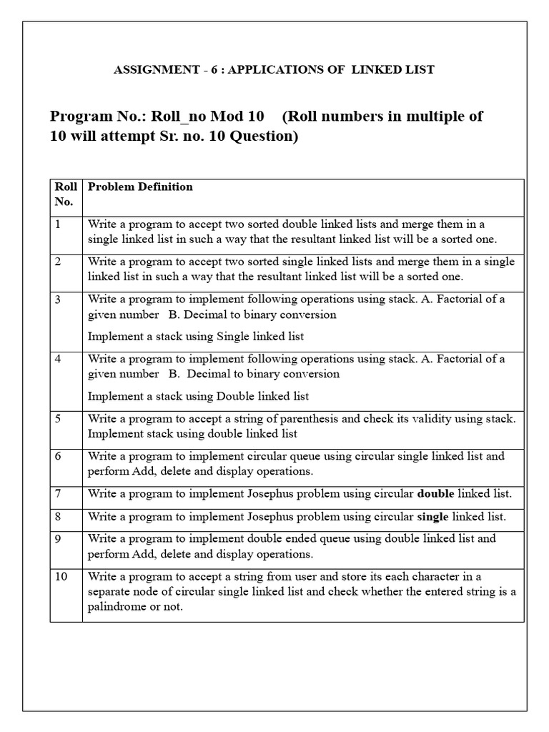 Que.505710p5zwDS Assignment - 6 | PDF