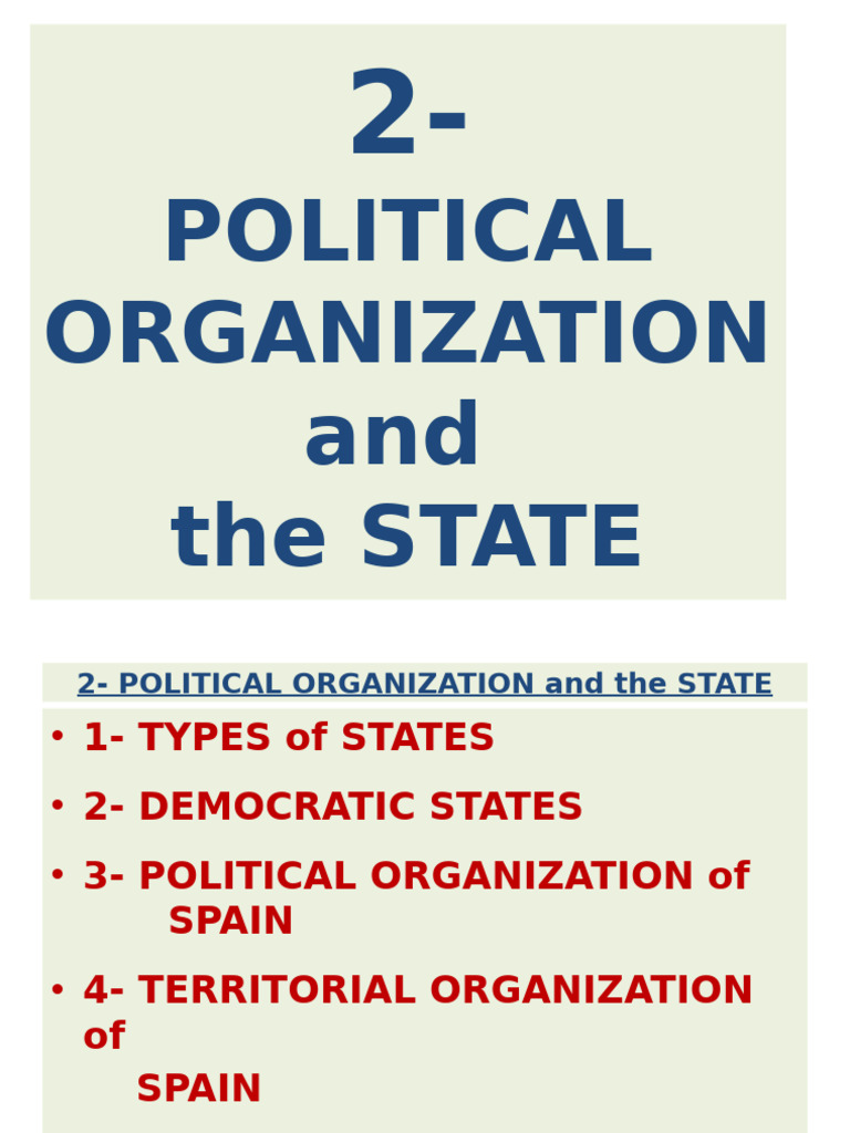 2 - Political Organization and The State | PDF | Separation Of Powers ...