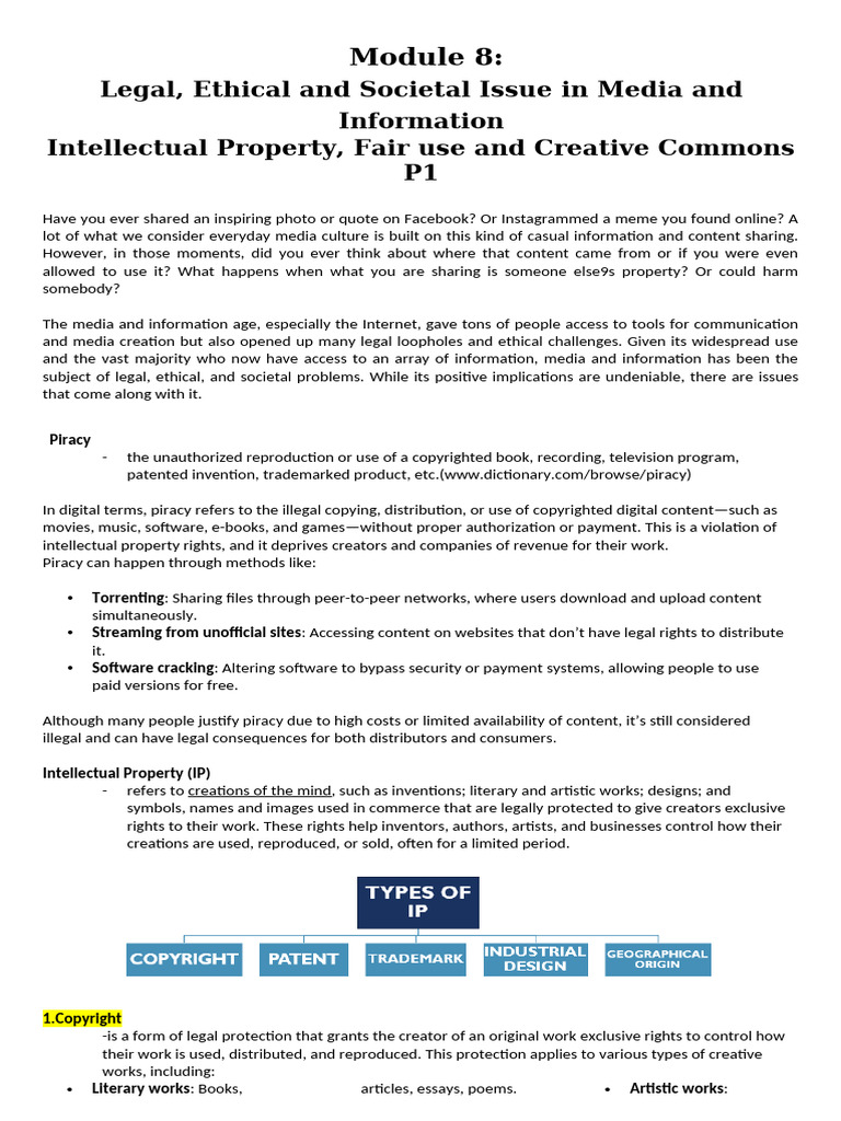 Lesson 8 LEGAL ETHICAL AND SOCIETAL ISSUE ON MEDIA AND INFORMATION ...