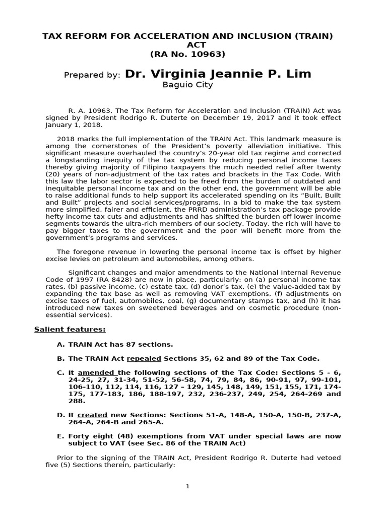 2018-Tax-Supplement-TRAIN-LAW | PDF | Taxes | Value Added Tax