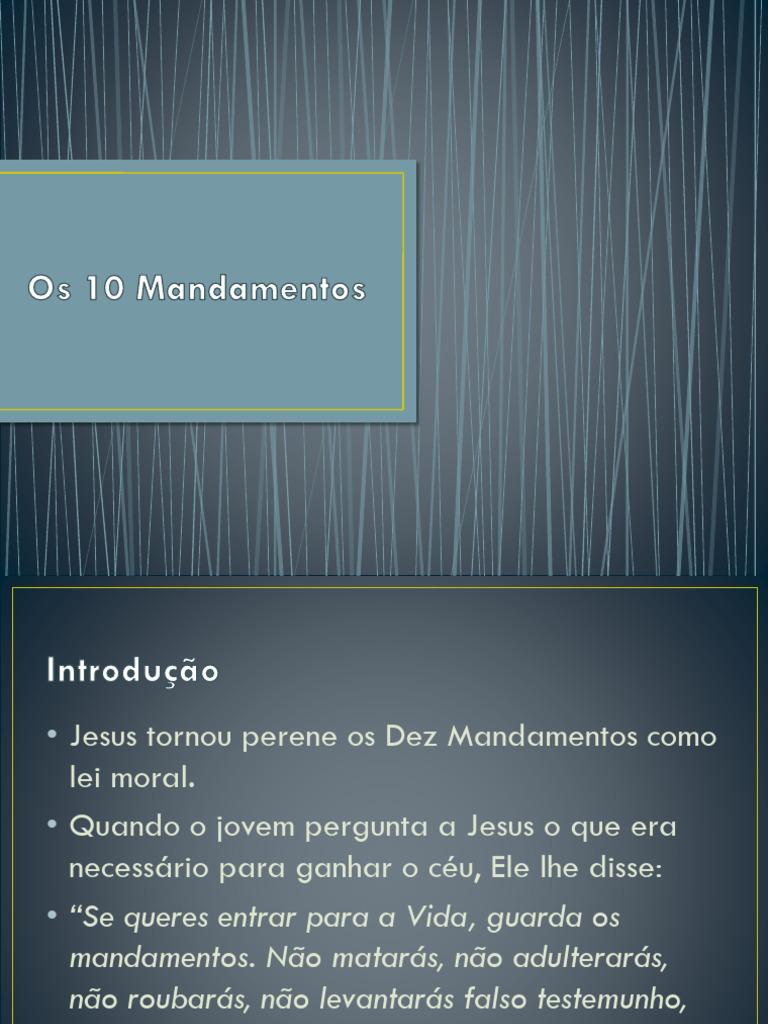 1º, 2º e 3º Mandamentos | PDF | Os Dez Mandamentos | Shabat