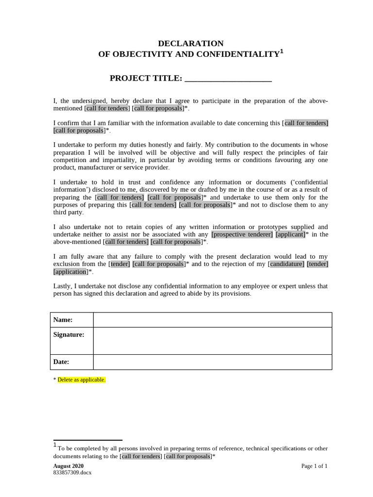 A3 Decl Ob Conf en | PDF