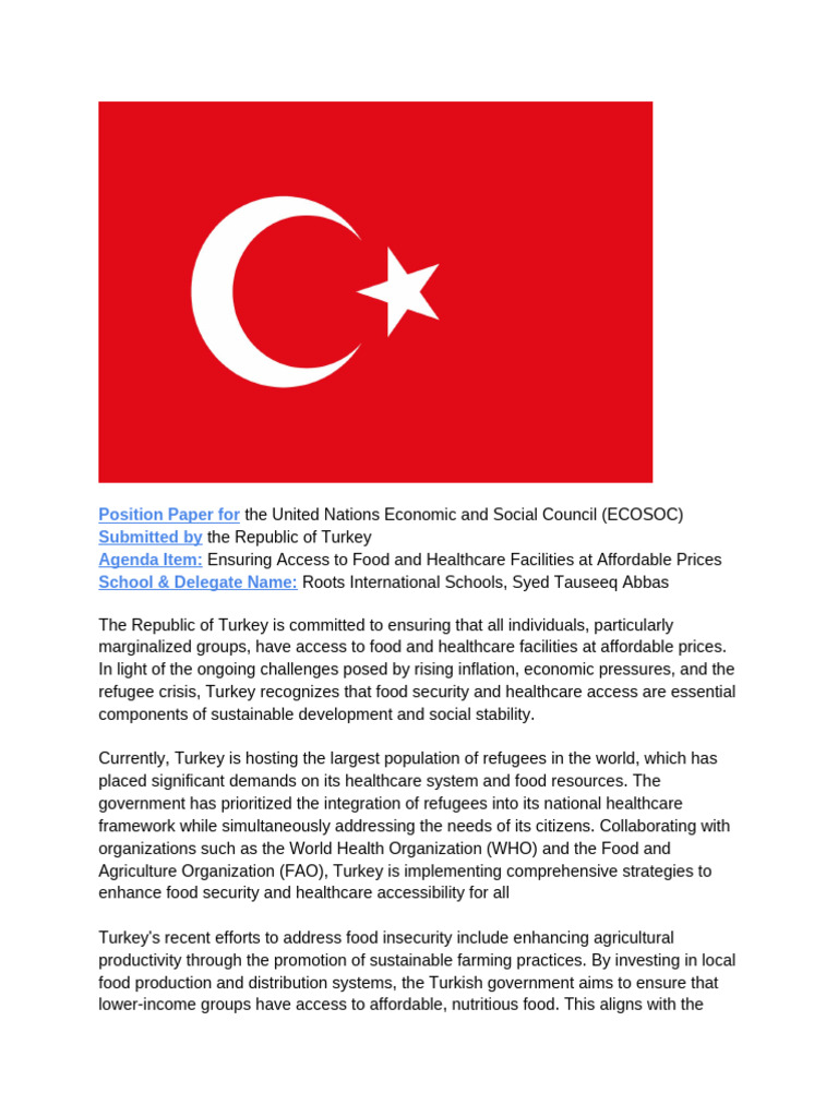 Position Paper For The United Nations Economic and Social Council ...