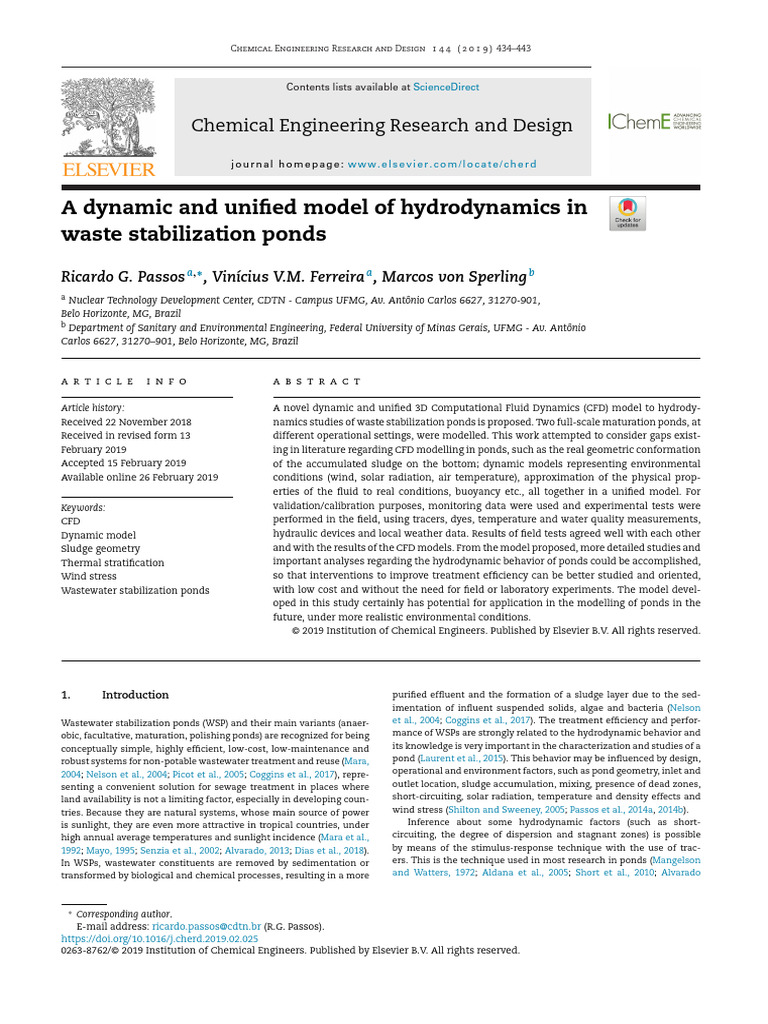 A Dynamic and Unified Model of Hydrodynamics I - 2019 - Chemical Engineering Res | PDF | Heat ...
