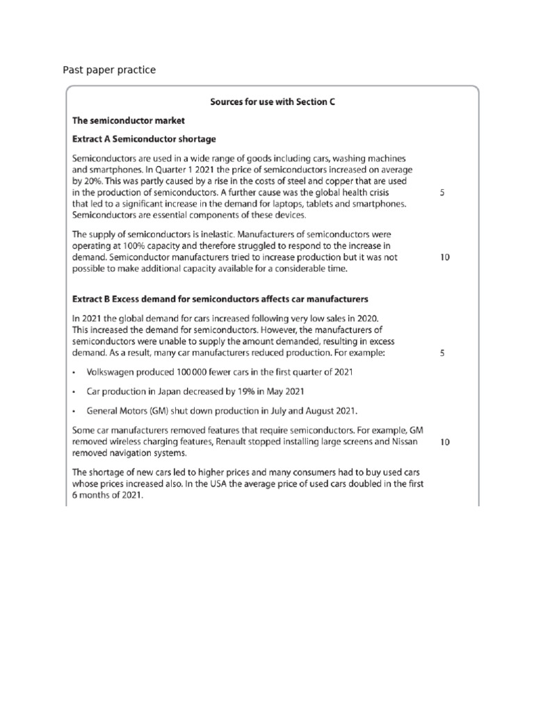 Past paper practice - Unit 1 | PDF