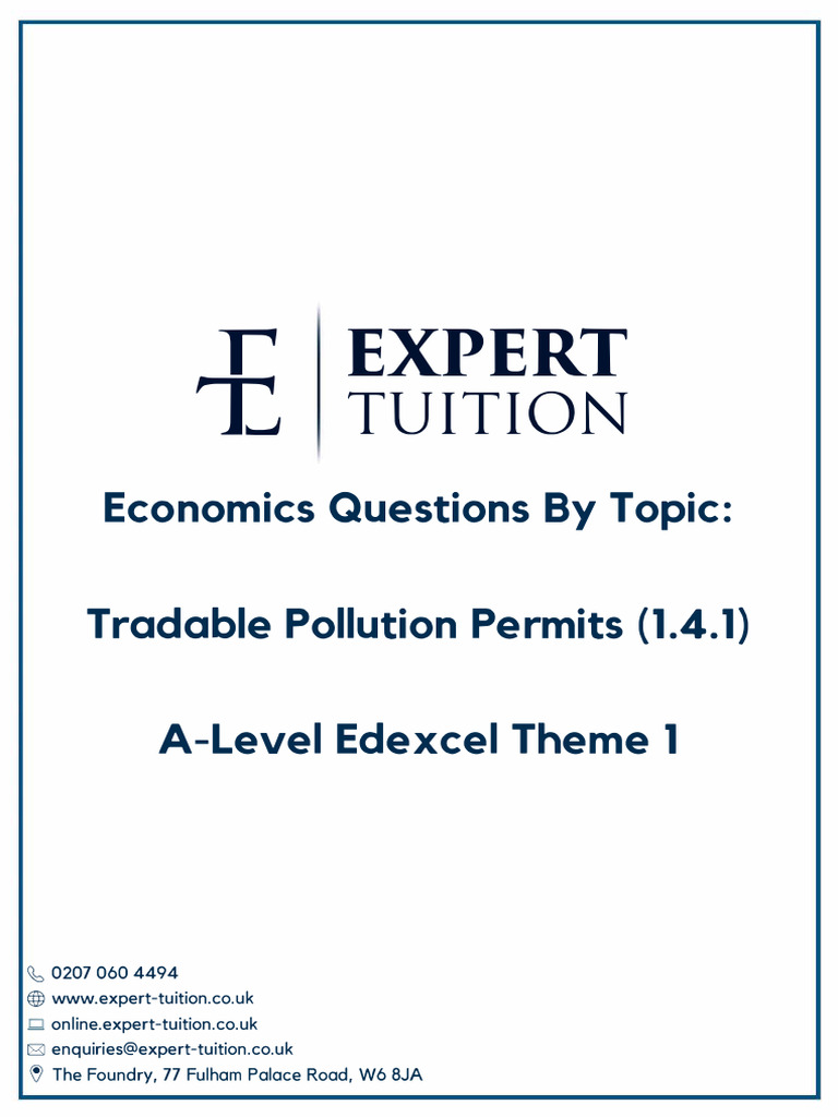 Tradable Pollution Permits 1.4.1 | PDF | Emissions Trading | Coal