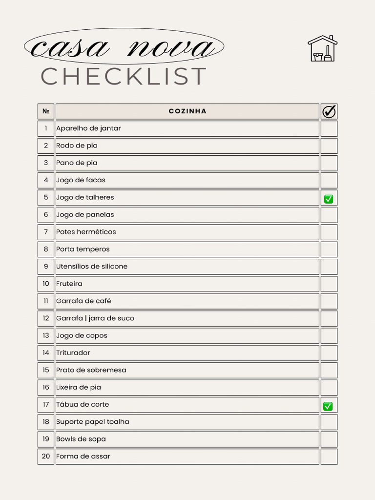 Lista de Enxoval Casa Nova | PDF