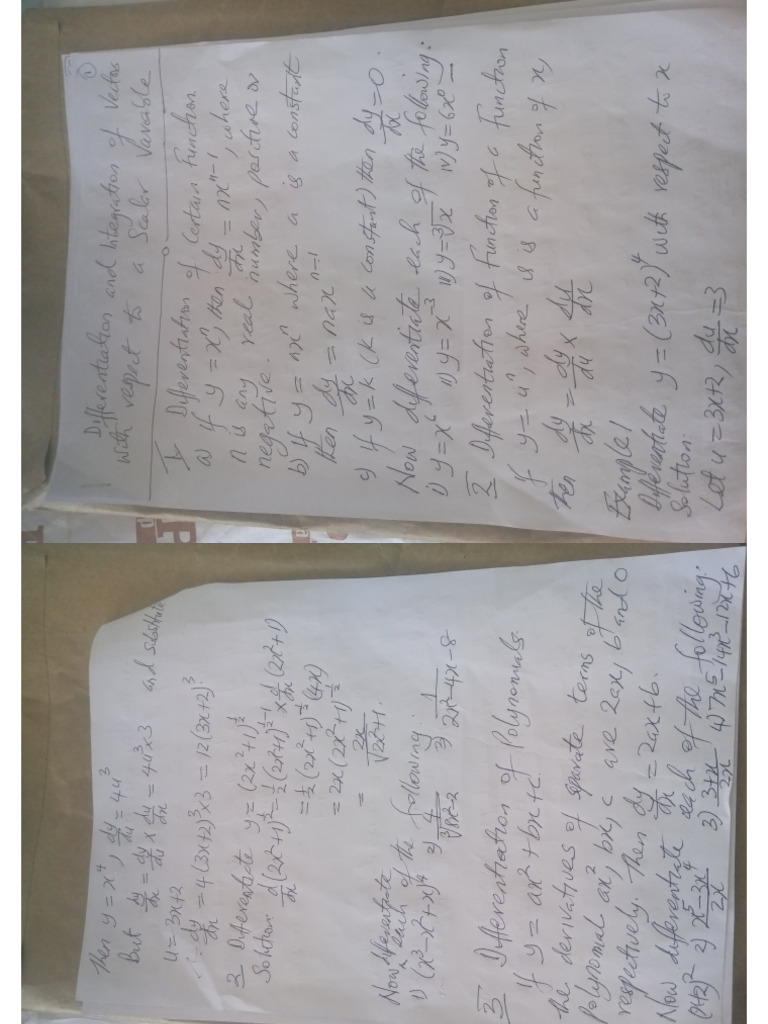 ADUN MTH 103..... DIFFERENTIATION AND INTEGRATION OF VECTOR | PDF