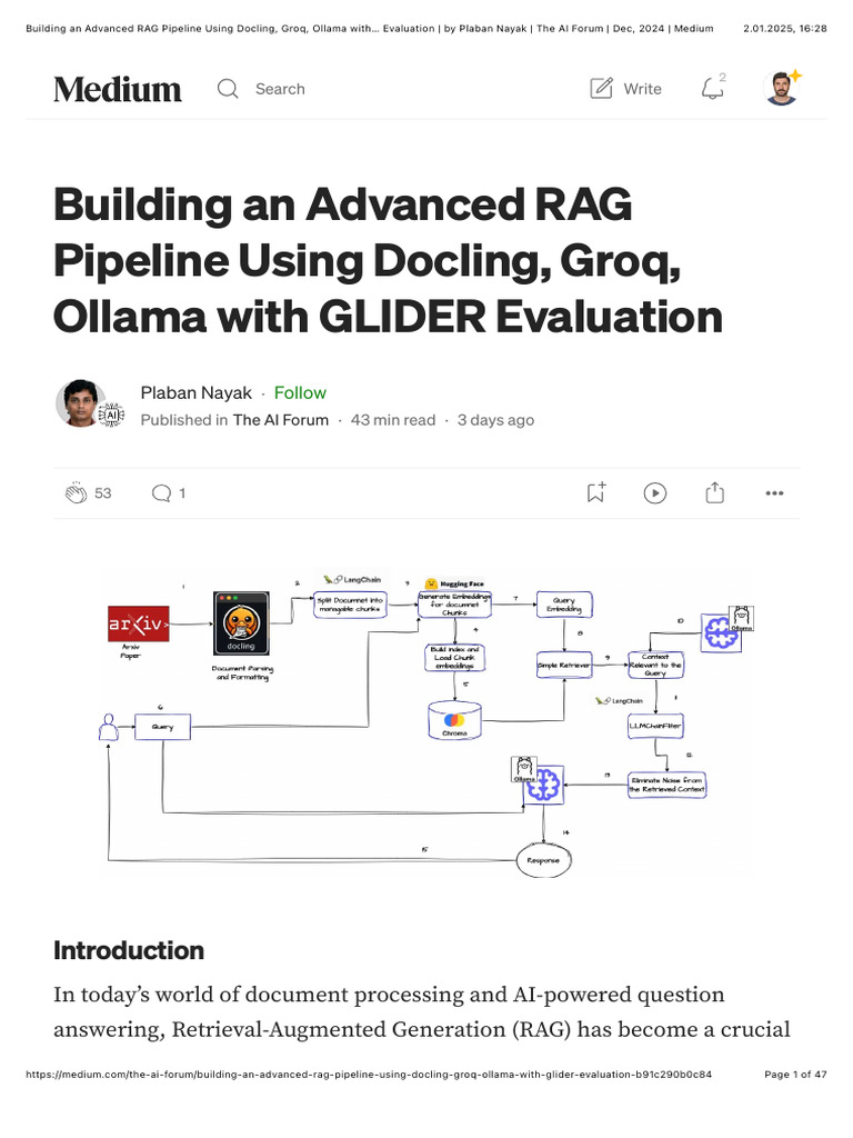 Building an Advanced RAG Pipeline Using Docling, Groq, Ollama With GLIDER Evaluation | by Plaban ...