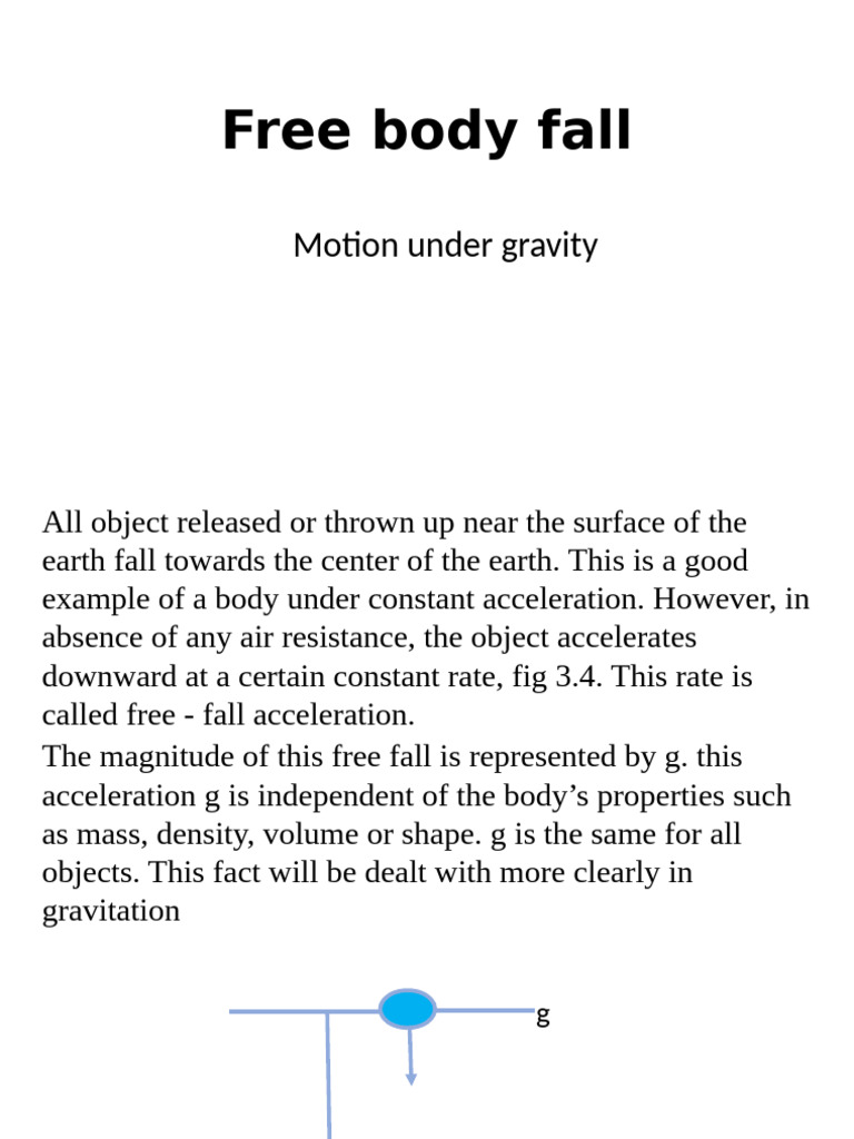 Understanding Free Fall and Projectile Motion | PDF | Acceleration ...