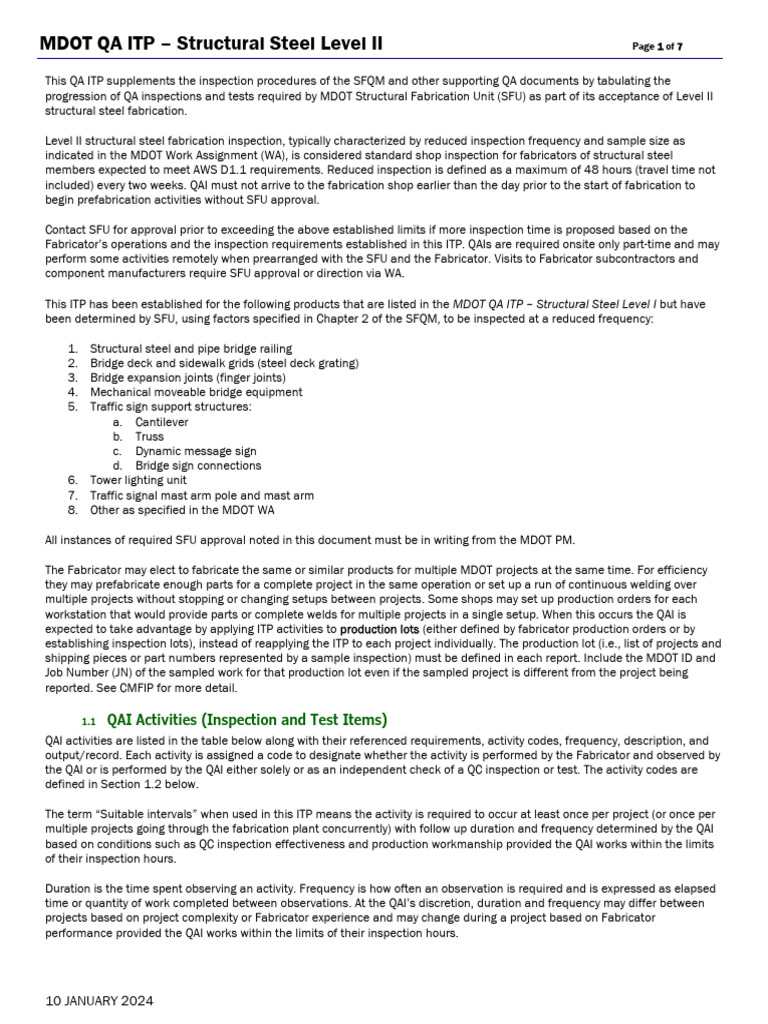 Structural-Steel-ITP-Level-II | PDF | Nondestructive Testing | Welding