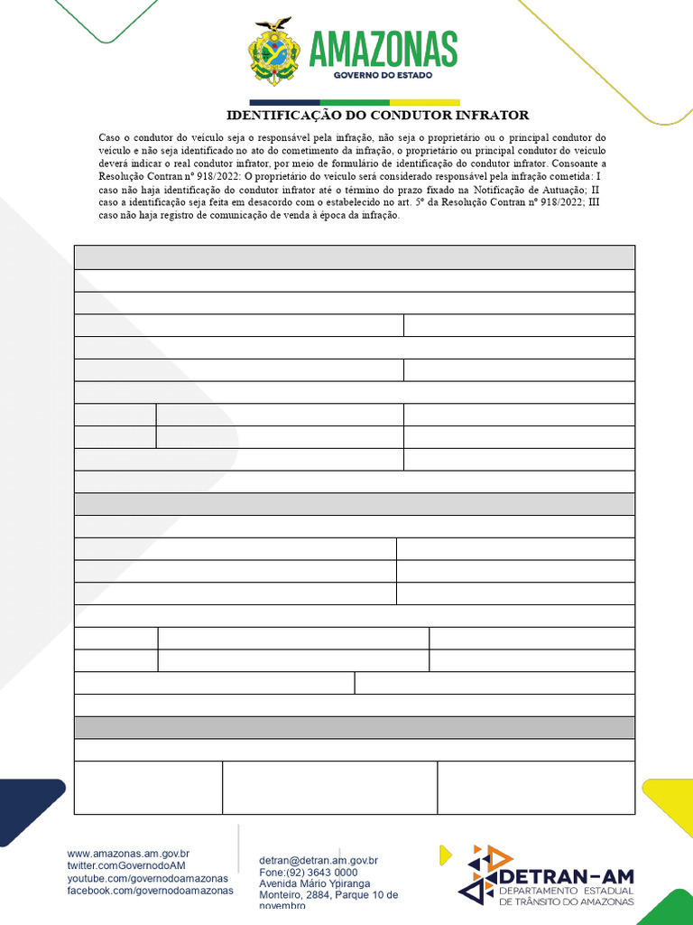APRESENTAÇÃO DO CONDUTOR FORMULÁRIO DETRAN | PDF APRESENTAÇÃO DO CONDUTOR FORMULÁRIO DETRAN | PDF