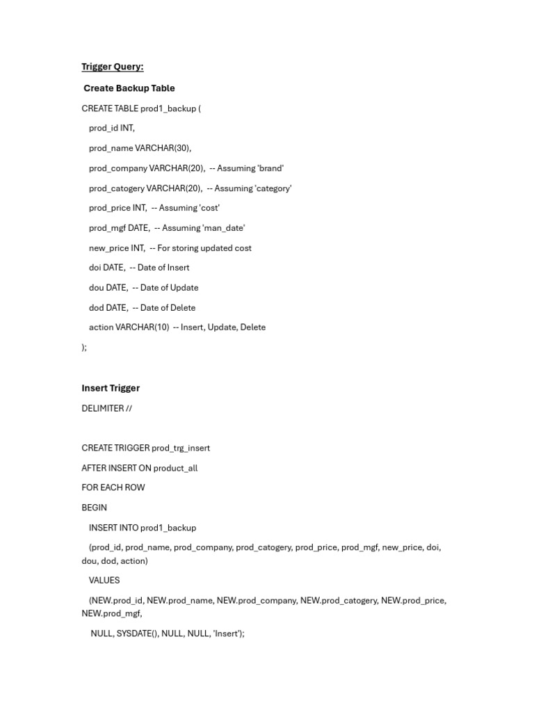DBMS ASSIGNMENT 9 Trigger | PDF DBMS ASSIGNMENT 9 Trigger | PDF