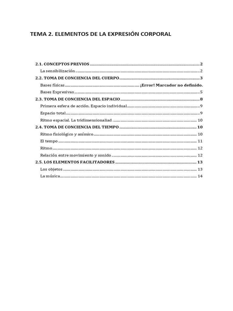Elementos Clave de la Expresión Corporal | PDF | Respiración | Tempo