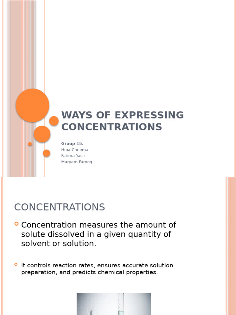 Ways of Expressing Concentrations | PDF