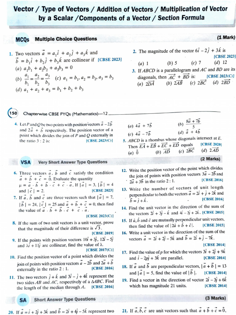 ASSIGNMENT NO 3 (VECTORS) (30-12 24) | PDF | Euclidean Vector | Area