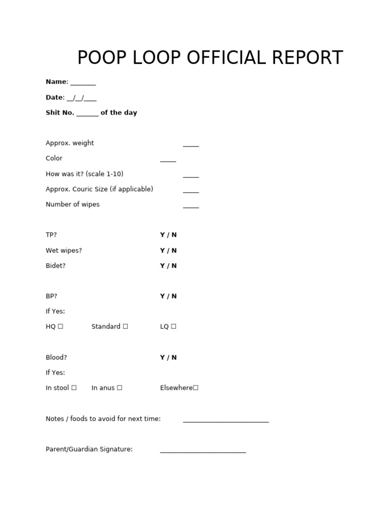 Poop Loop Official Report | PDF