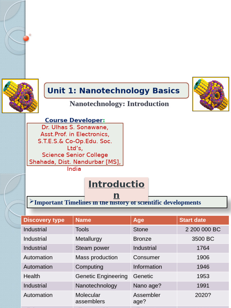 Nanotechnology Basics Presentation | PDF | Nanotechnology | Nanometre