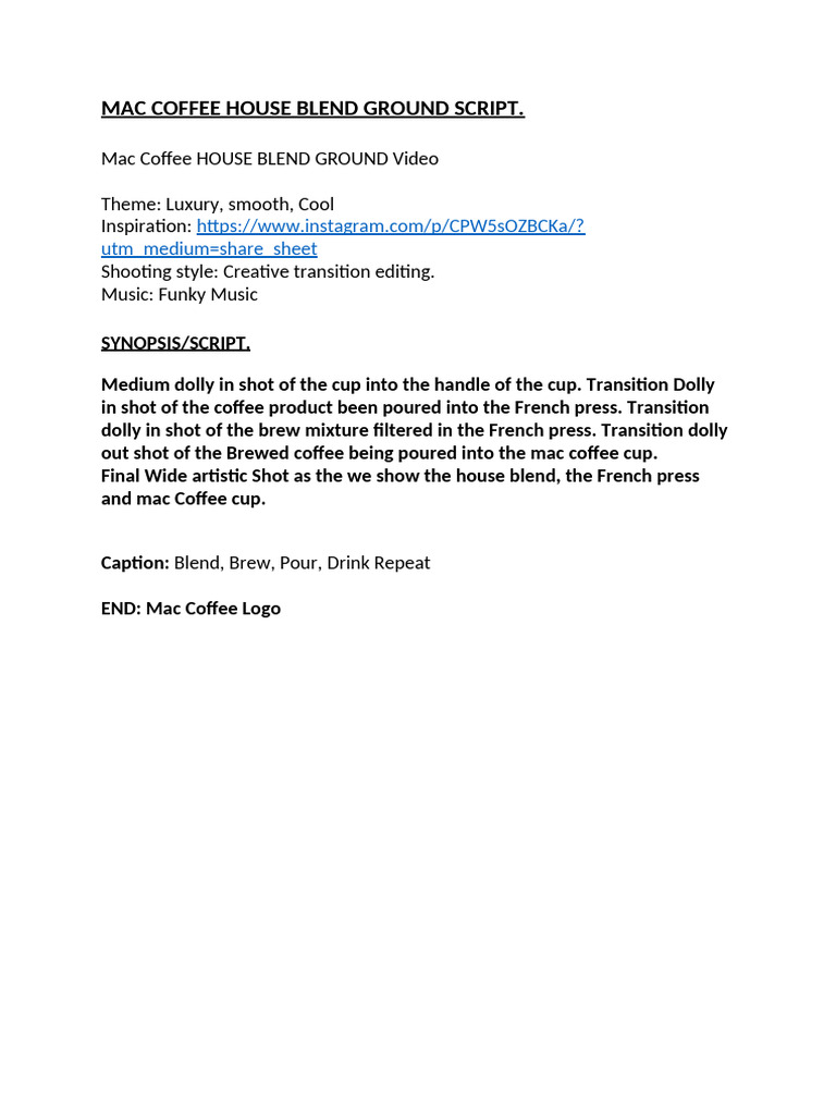 Mac Coffee House Blend Script | PDF