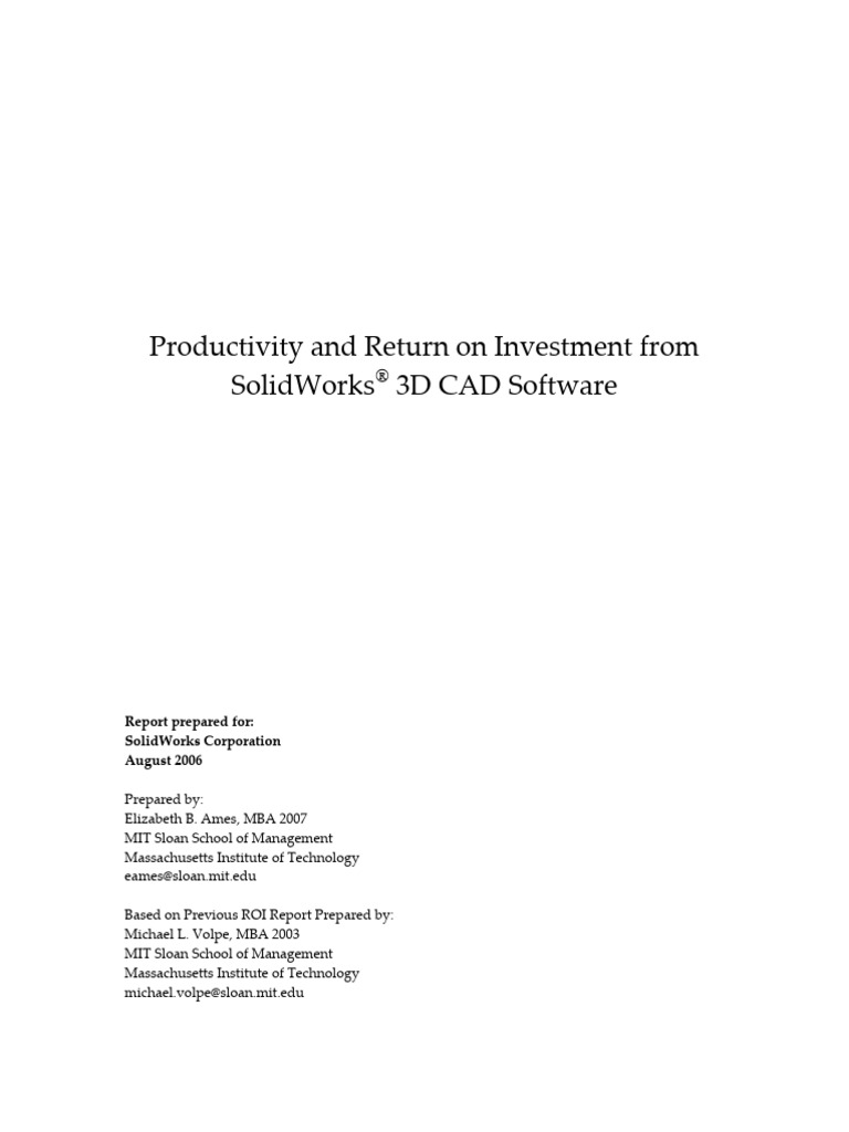 roi_report_solidworks_2006 | PDF | Return On Investment | Computer ...