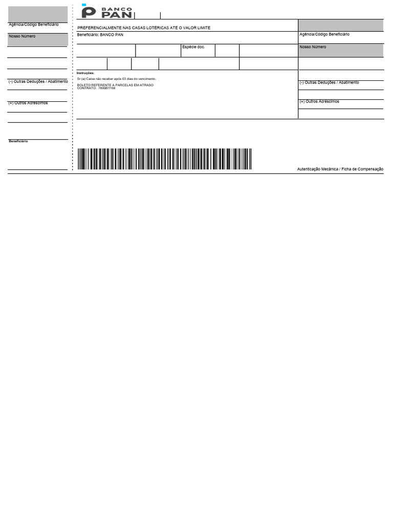 Boleto Vencido - Banco Pan SP | PDF | Tecnologia financeira | Finanças ...