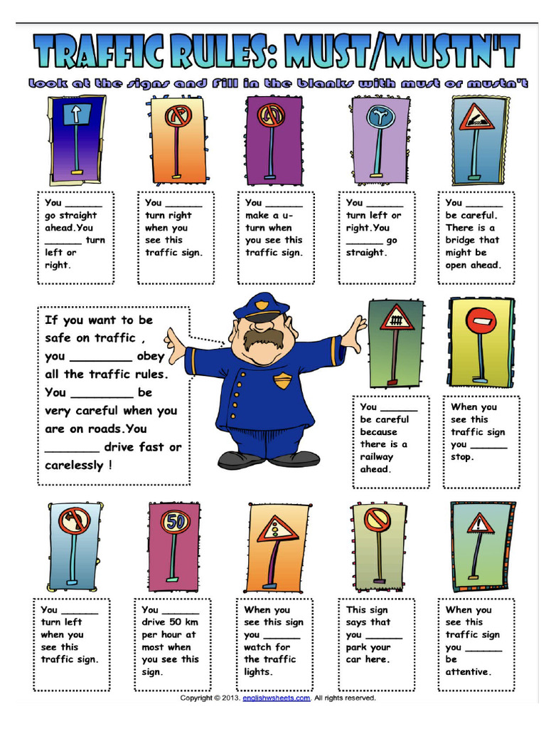 Must - Mustn't - Traffic Rules | PDF