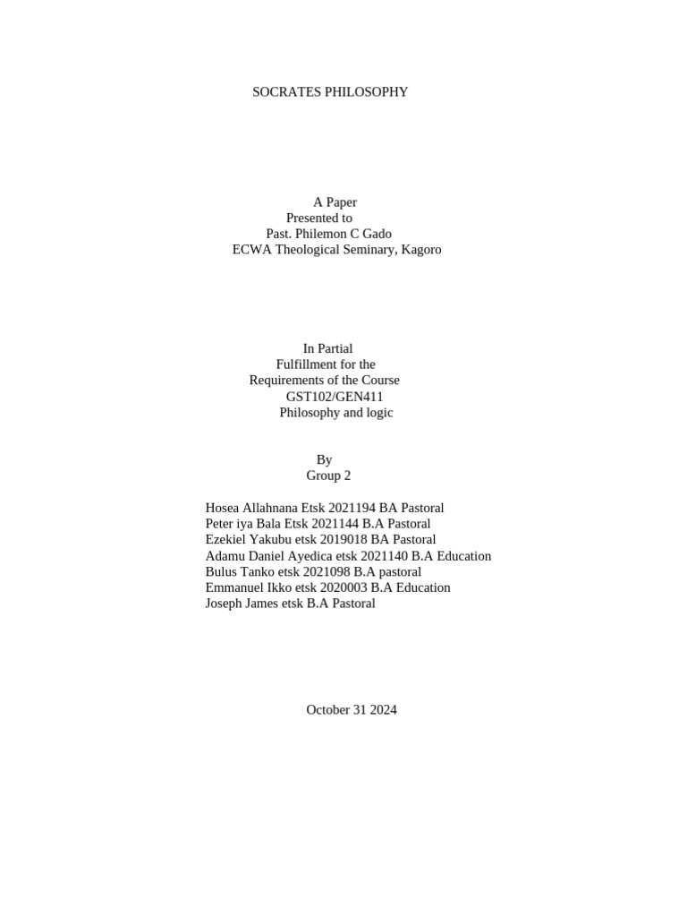 Philosophy Of Socrates Pdf Socrates Plato