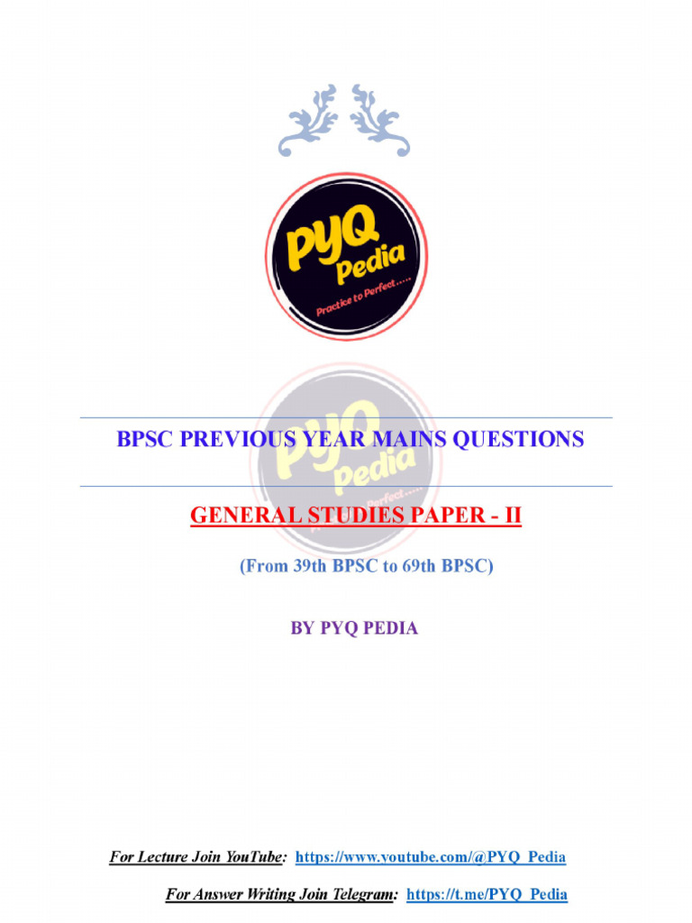 BPSC Mains Gs II Pyqs | PDF
