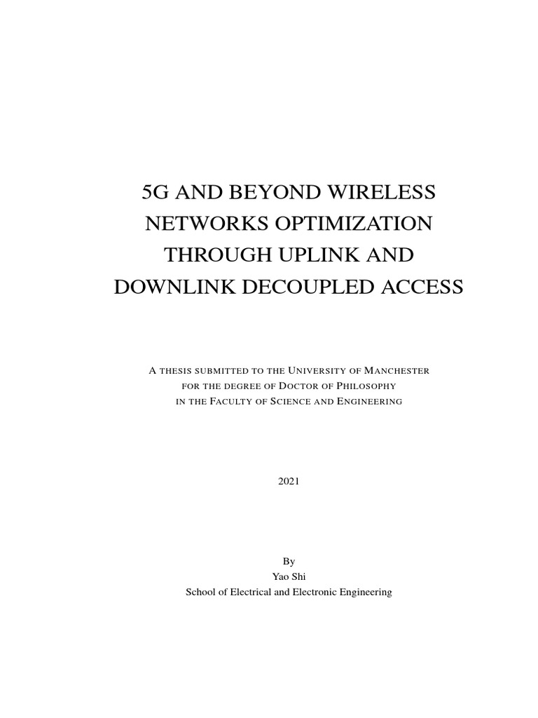 5G AND BEYOND WIRELESS NETWORKS OPTIMIZATION Thesis | PDF | Cellular Network | 4 G