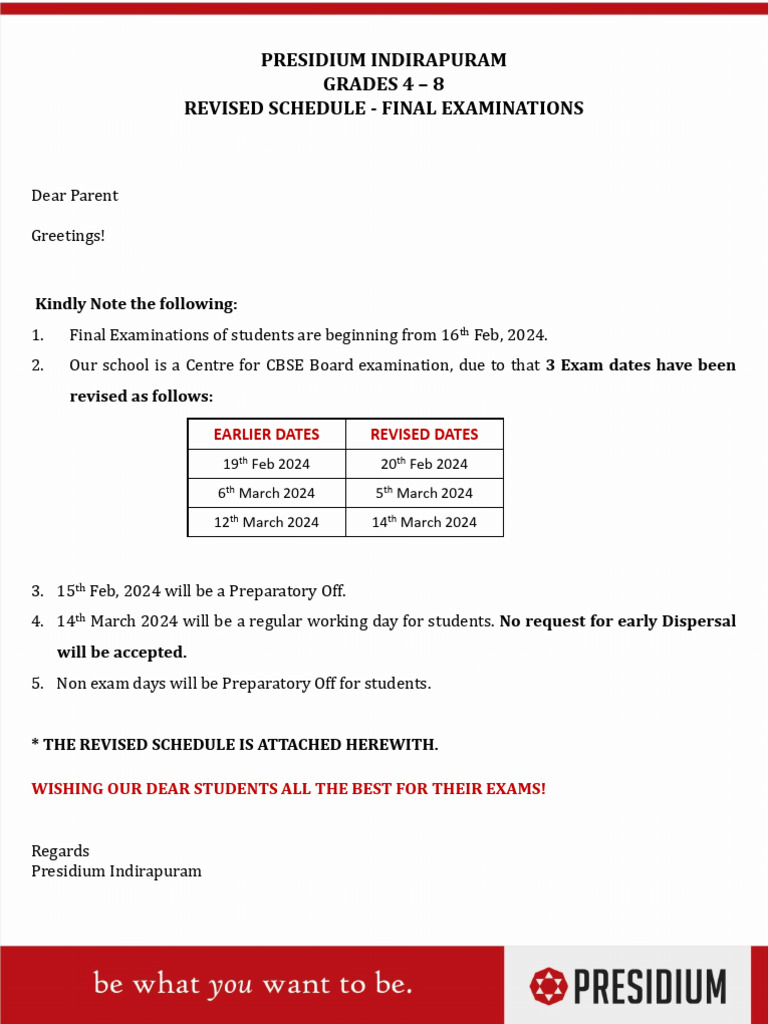 REVISED SCHEDULE - FINAL EXAMINATIONS (G4-G8) | PDF