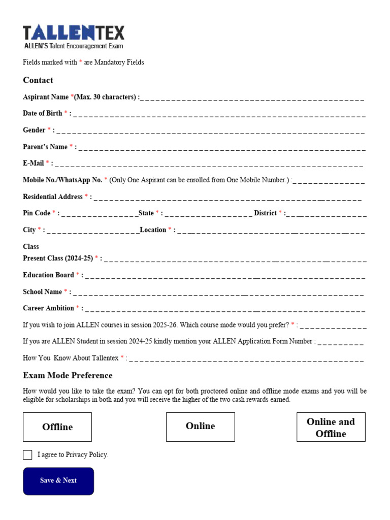 Tallentex Form (1) | PDF