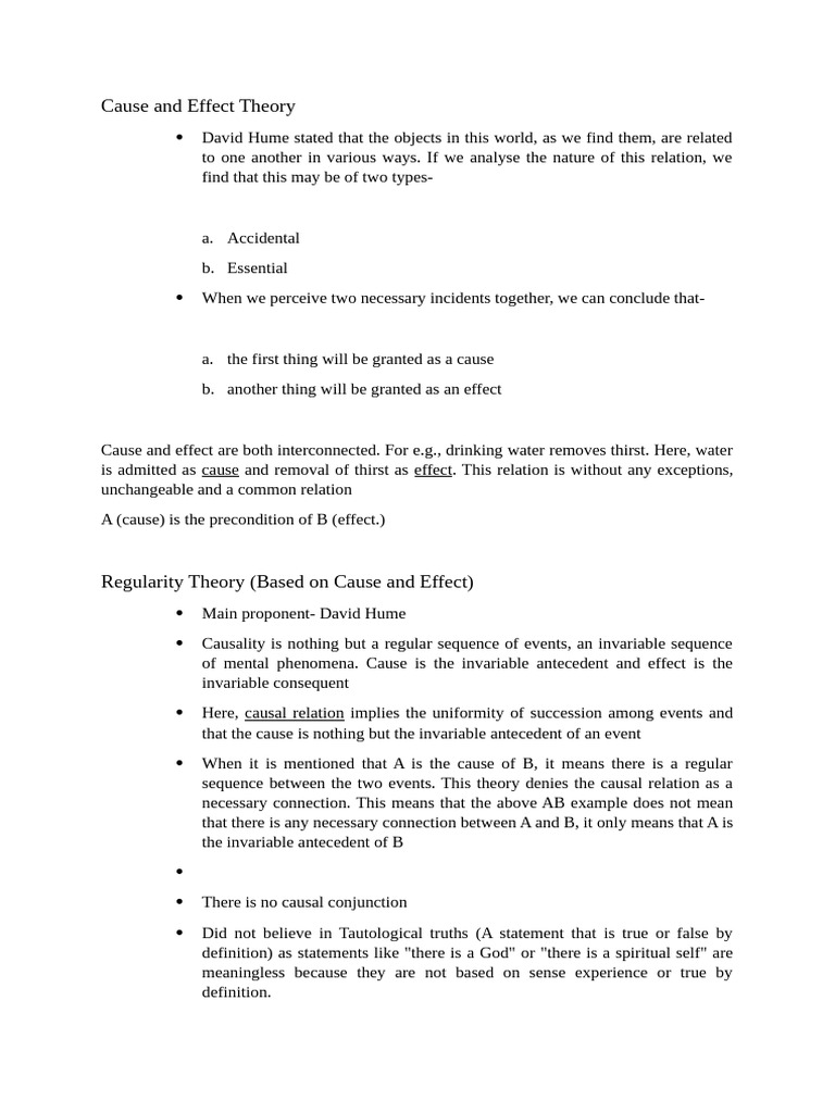 Understanding Cause and Effect Theory | PDF | Logical Consequence ...