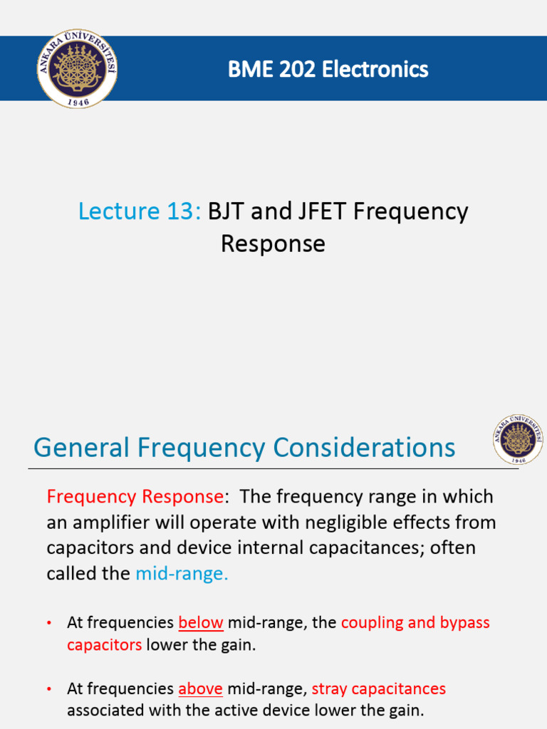 BME202 Electronics Lecture13 | PDF | Amplifier | Capacitor