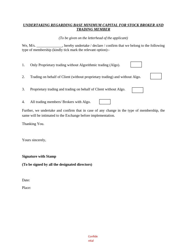 BMC - Undertaking Format - New 1 | PDF