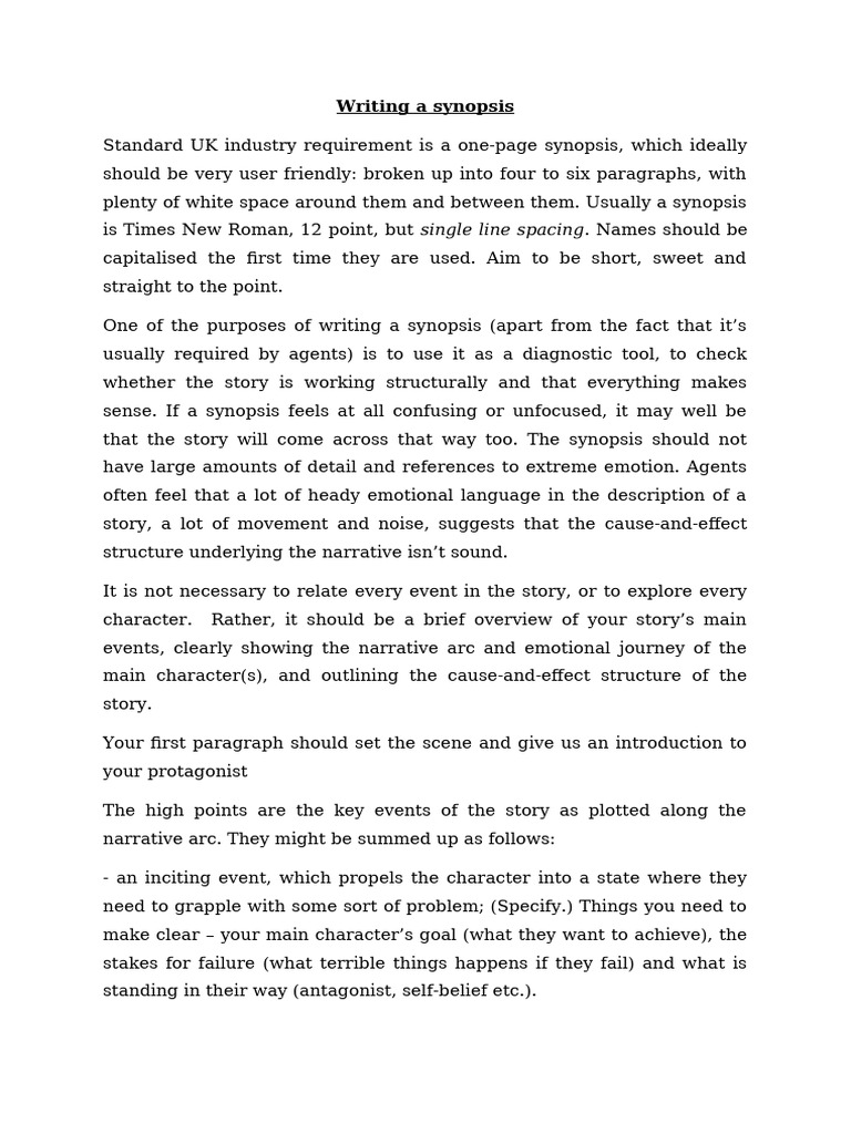 How to Write an Effective Synopsis | PDF