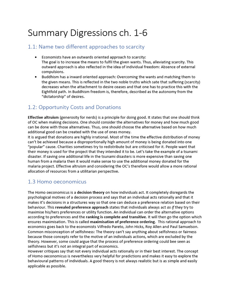 Summary of Digression in Ch. 1-6 | PDF | Comparative Advantage | Tariff