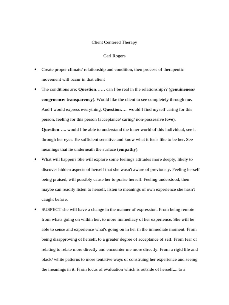 Client Centered Therapy | PDF