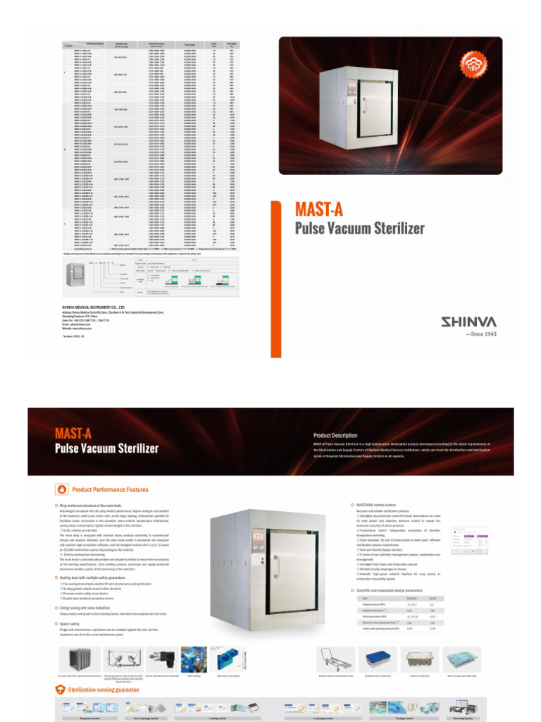 MAST-A Pulse Vacuum Sterilizer 2024 | PDF
