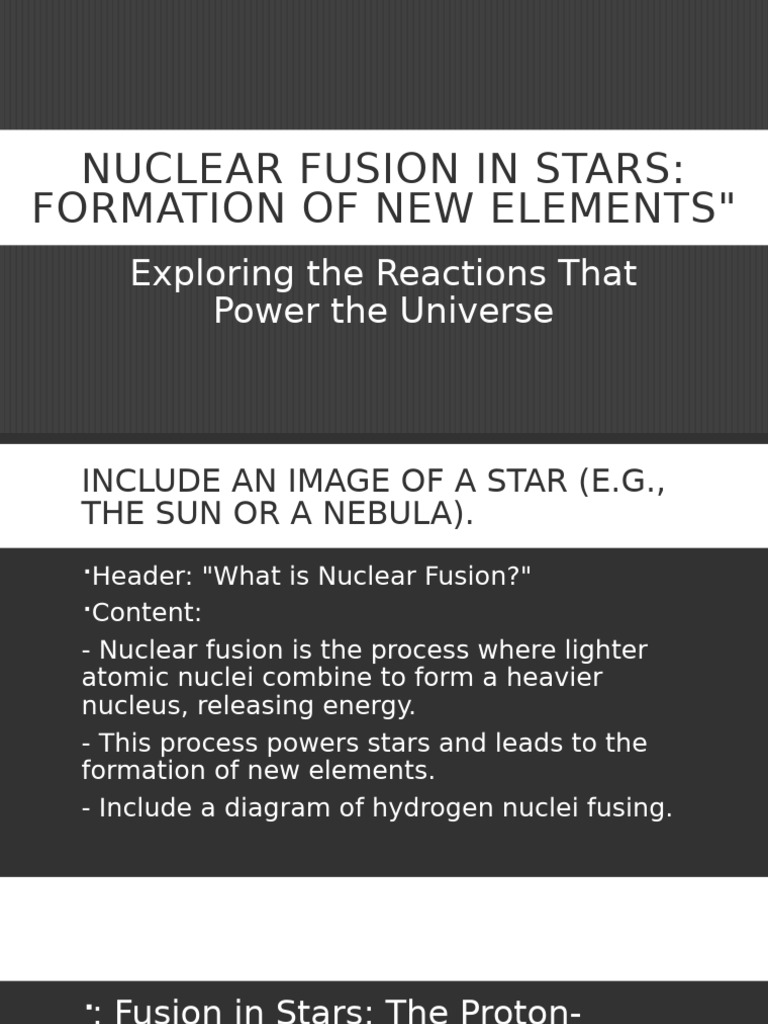 Nuclear Fusion: Powering Stars & Elements | PDF | Nuclear Fusion ...