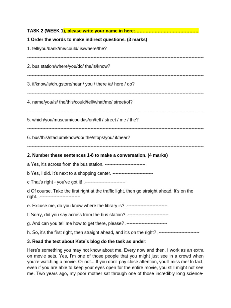 WEEK 1 TASK 2 (LẤY ĐIỂM CÁ NHÂN) | PDF